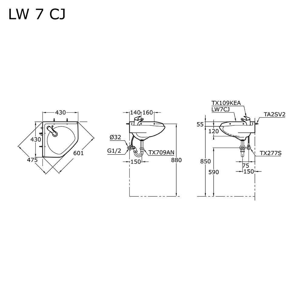 TOTO LW7CJW/F WST SUDUT 1 LB W