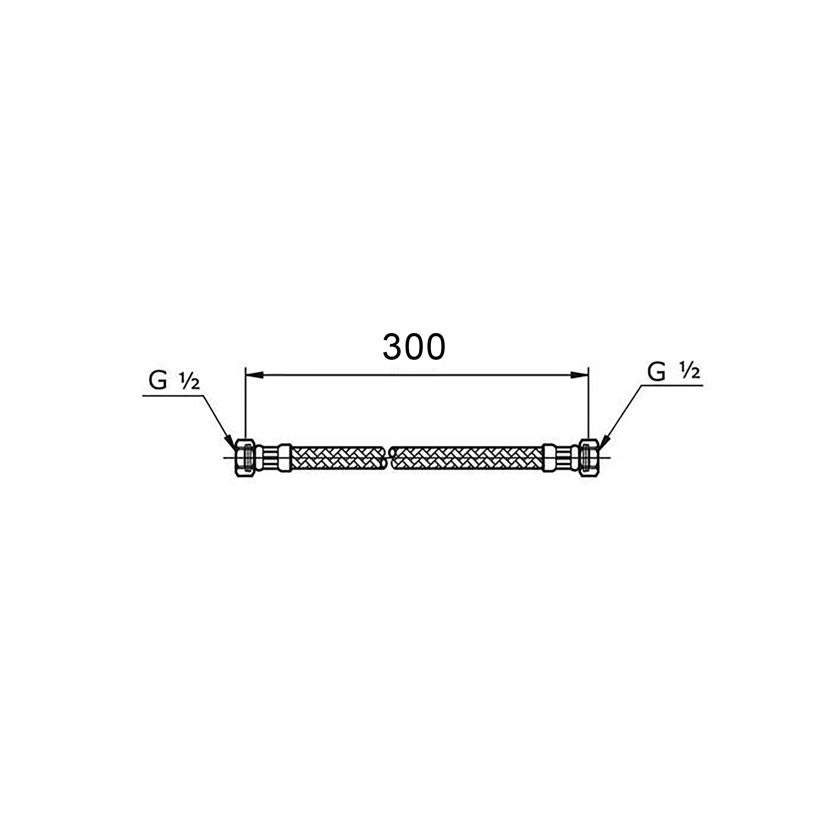 TOTO T030005 FLEXIBLE HOSE (1/2x1/2x 300mm)