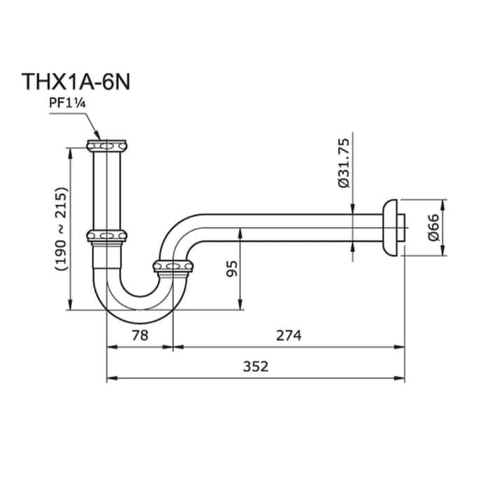 TOTO THX1A-6NV1 SIPHON WST CHR