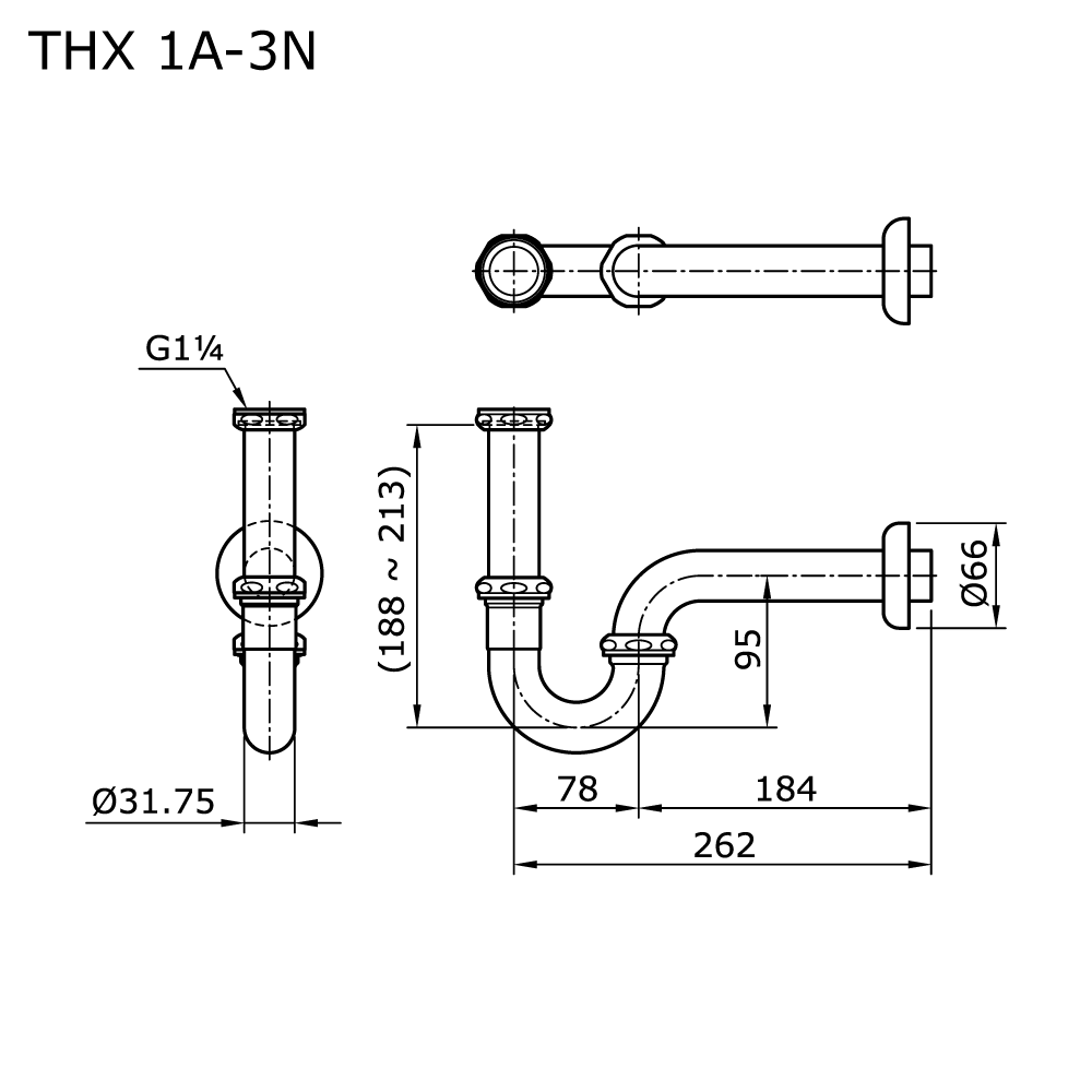 TOTO THX1A-3N 260 SIPHON WST CHR