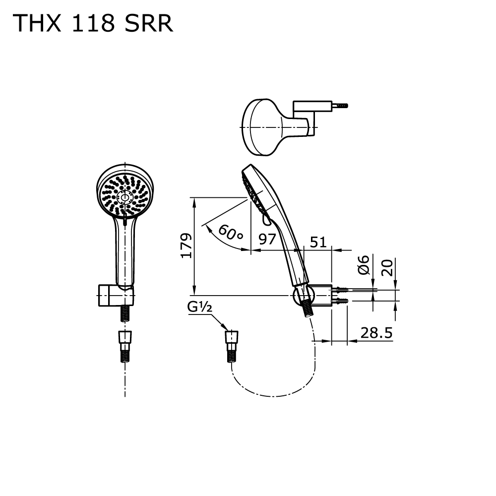 TOTO THX118SRR REI R HAND SHOWER SET
