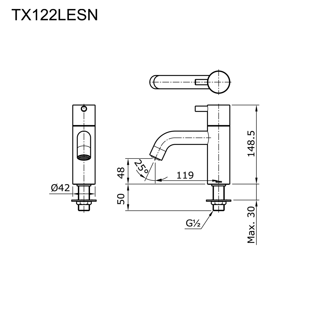 TOTO TX122LESN EGO II LAVATORY FAUCHET COLD ONLY