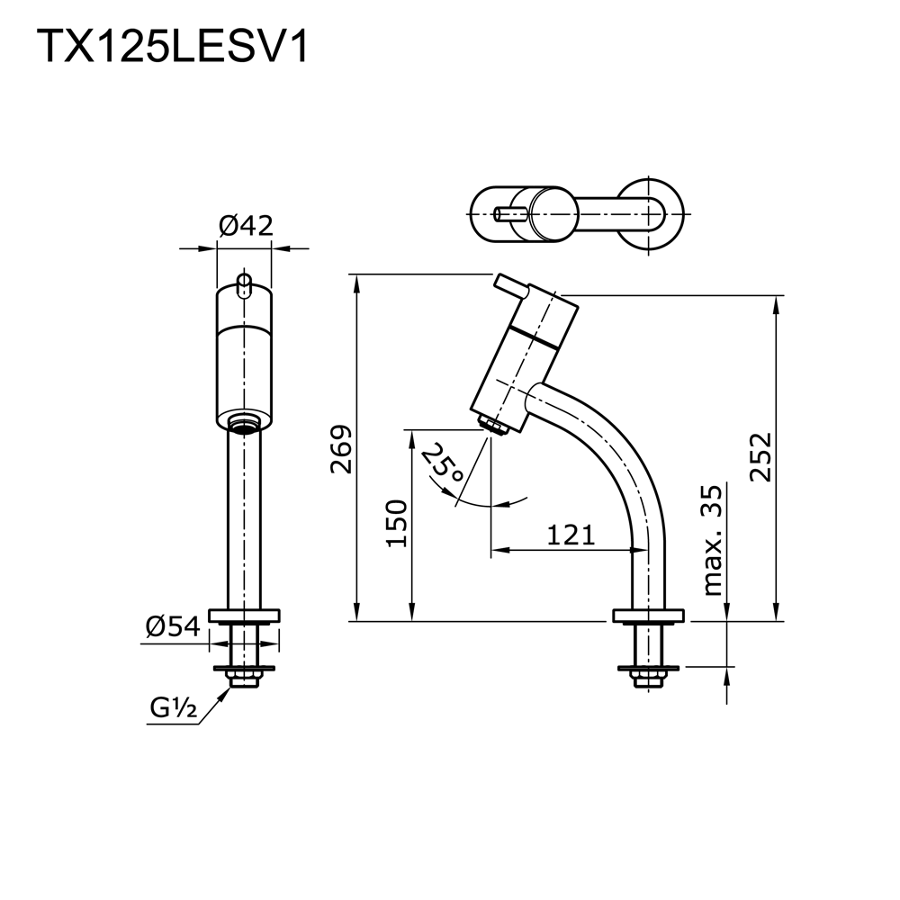 TOTO TX125LESV1 EGO II (H = 150) KRAN WST V CHR